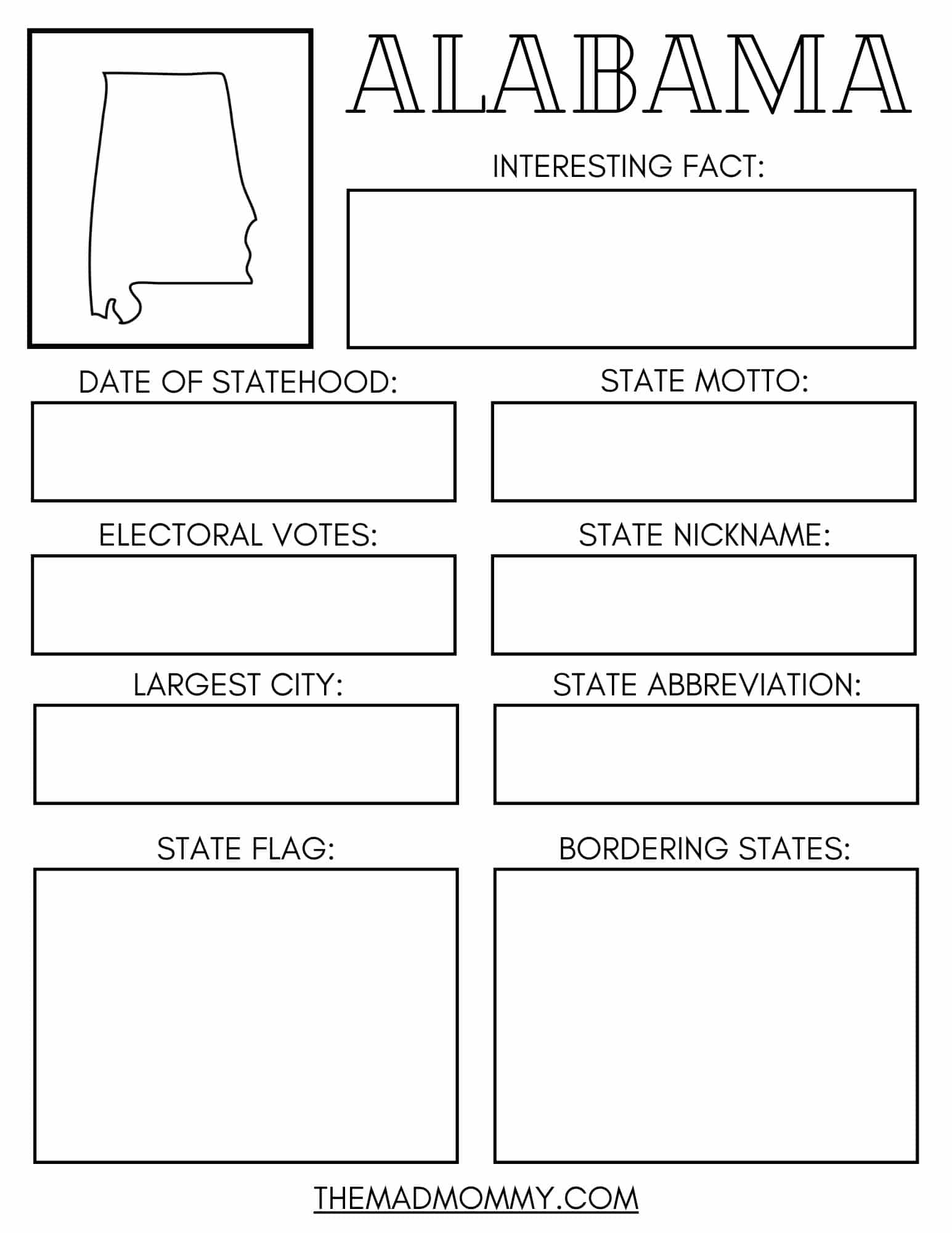 50 States Worksheets 1st Grade